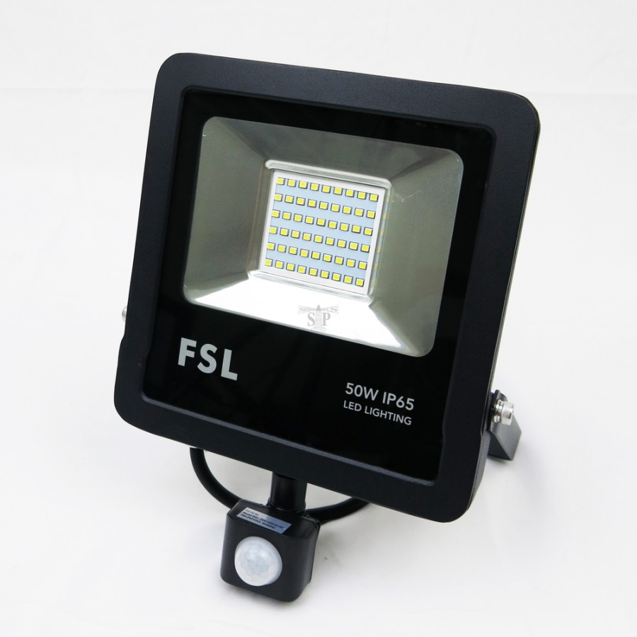 FSL FCS068A1 50W SMD LED Flood Light (Black) c/w PIR Motion Sensor