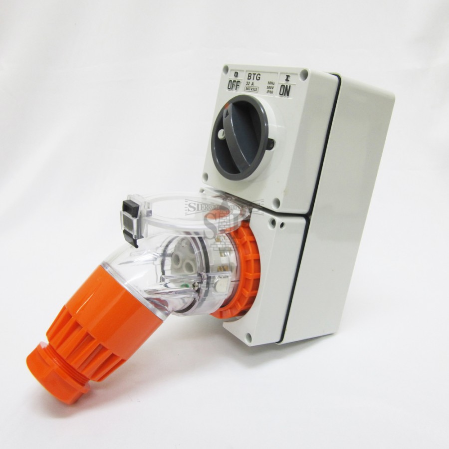 BTG 56PA432 32A 4 Pin IP66 Weatherproof Angle Plug
