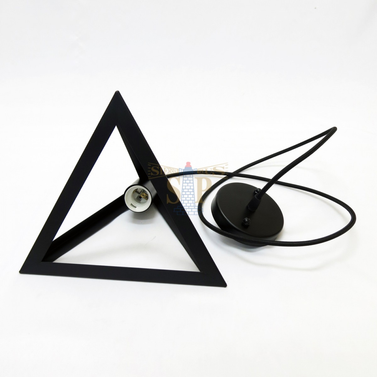 6744/1P E27 Modern Triangle Decorative Ceiling Pendant Lamp c/w 1.5 ...