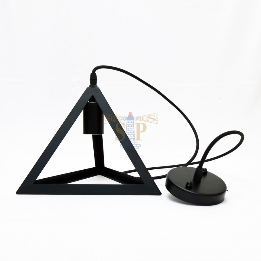 6744/1P E27 Modern Triangle Decorative Ceiling Pendant Lamp c/w 1.5 ...
