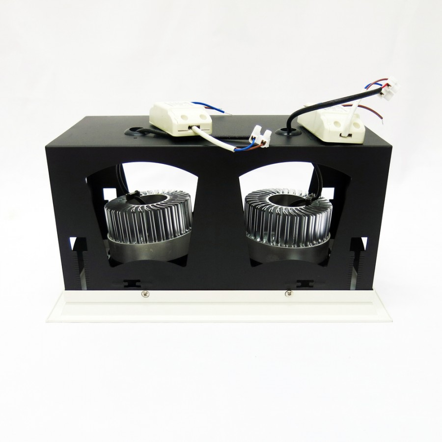 DOAO 2 x 18W Directional COB LED Down Light Square (White)