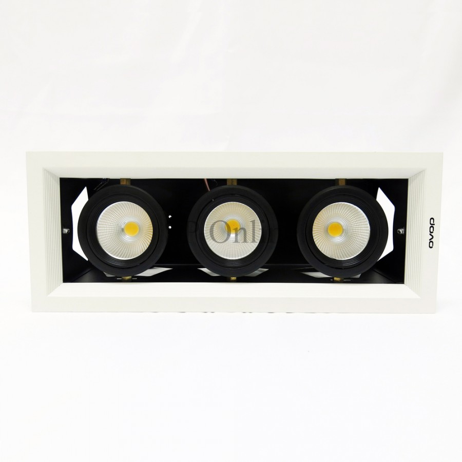 DOAO 3 x 7W Directional COB LED Down Light Square (White)