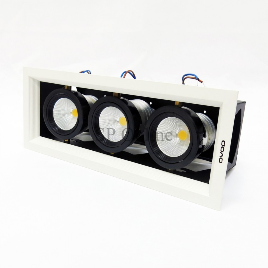 DOAO 3 x 7W Directional COB LED Down Light Square (White)