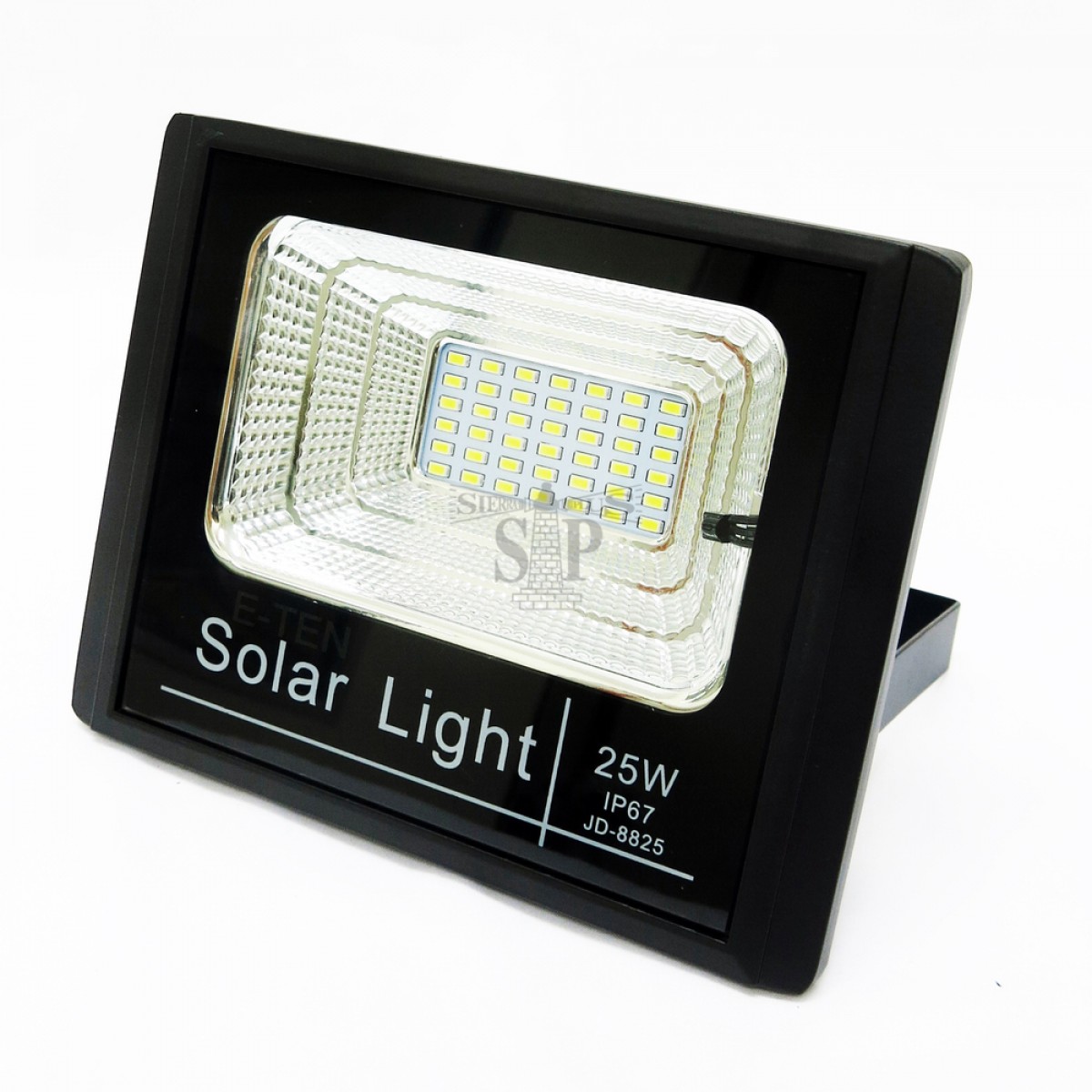 E-TEN JD-8825 25W SMD Solar LED Flood Light (Black) c/w Solar Panel