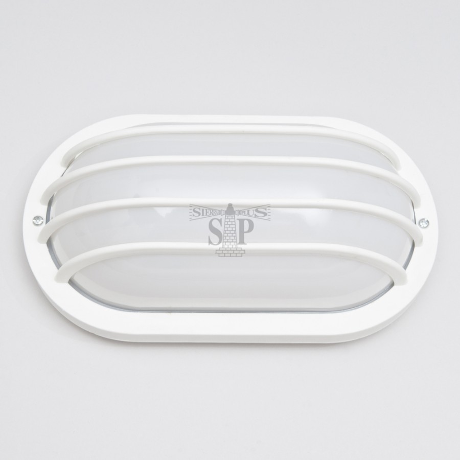 5029 E27 Bulkhead/Weatherproof Fitting Oval (White)