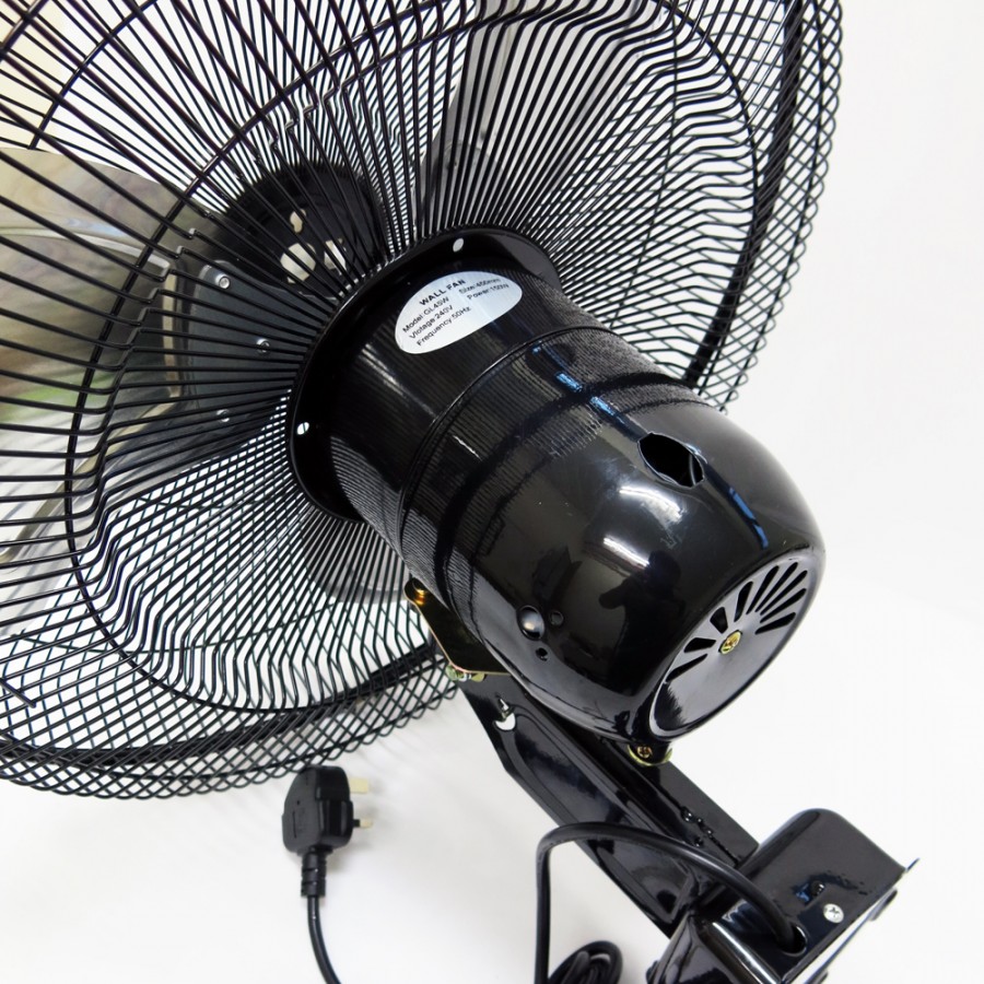 GOLD LUX 18-inch Wall Fan 3 Speeds (Black) [3 Metal Blade]