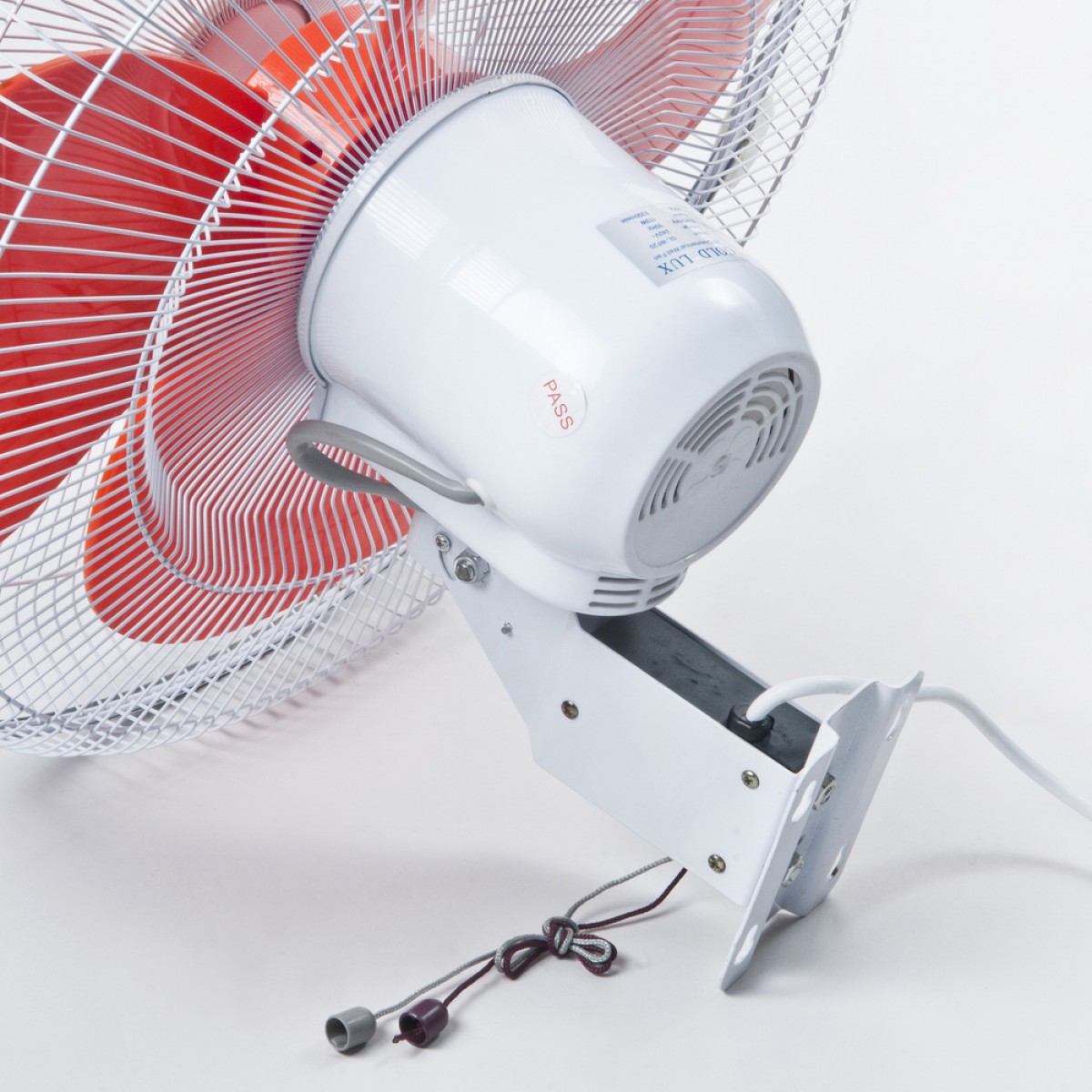 GOLD LUX 20-inch Wall Fan 3 Speeds (White & Orange Blade)