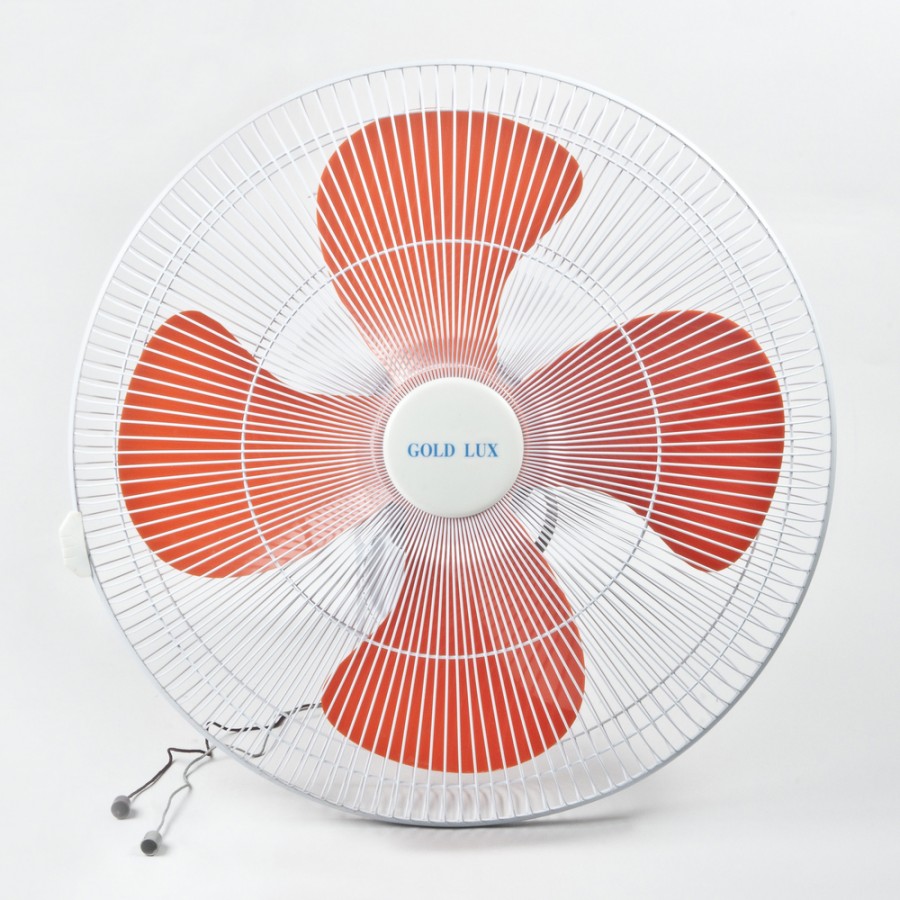 GOLD LUX 20-inch Wall Fan 3 Speeds (White & Orange Blade)