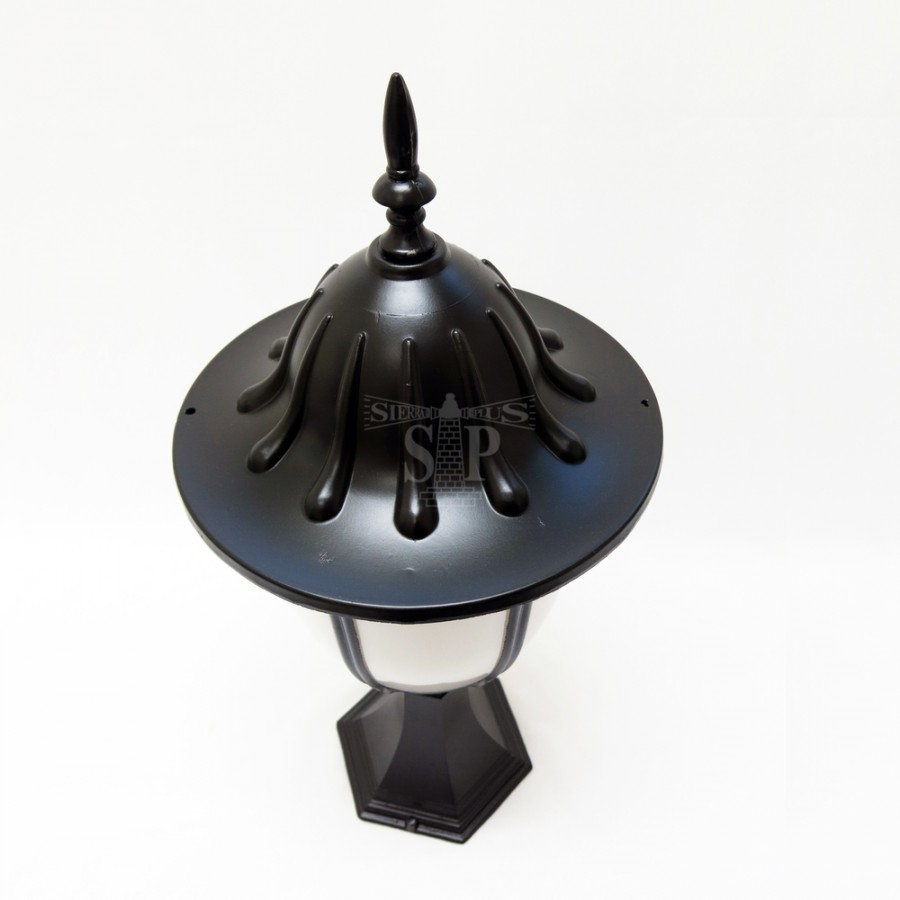 02M Classic Outdoor Stand Gate Lamp For Pole / Pillar (Black With Opal ...