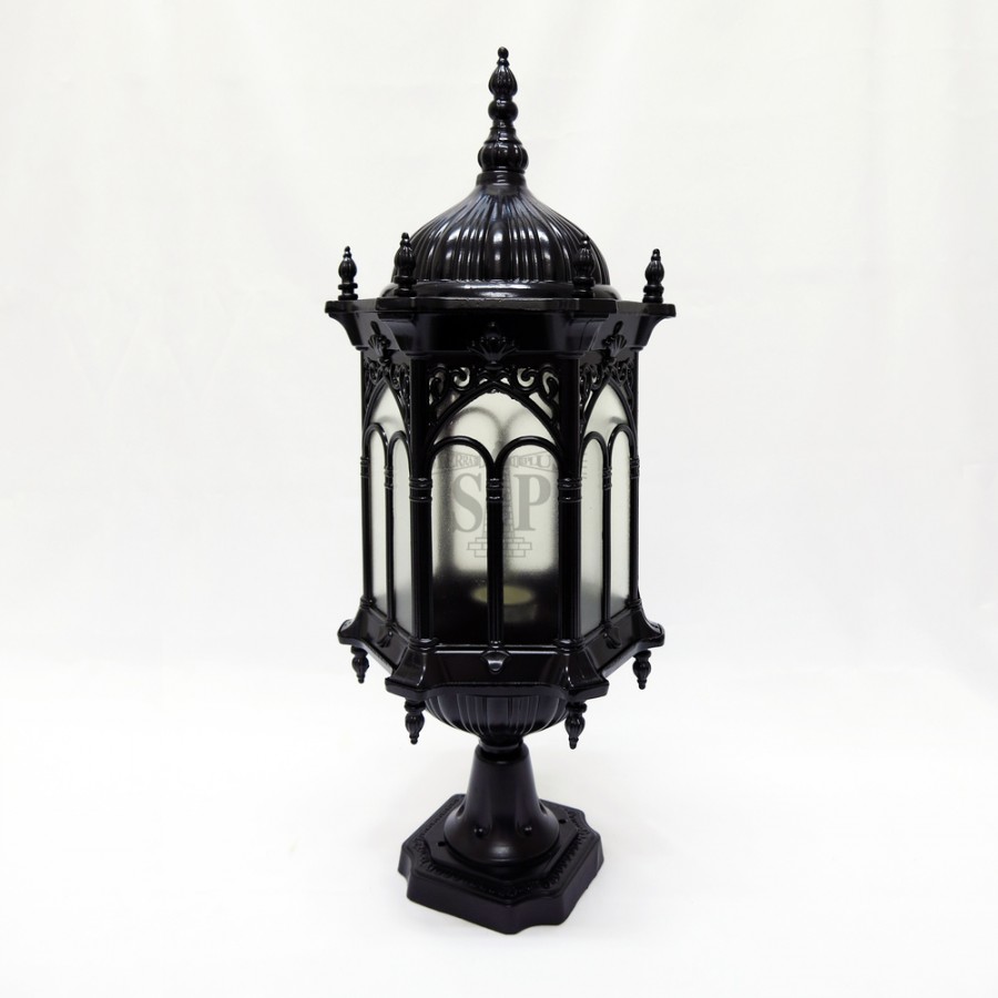 06 Classic Outdoor Stand Gate Lamp For Pole / Pillar (Black)