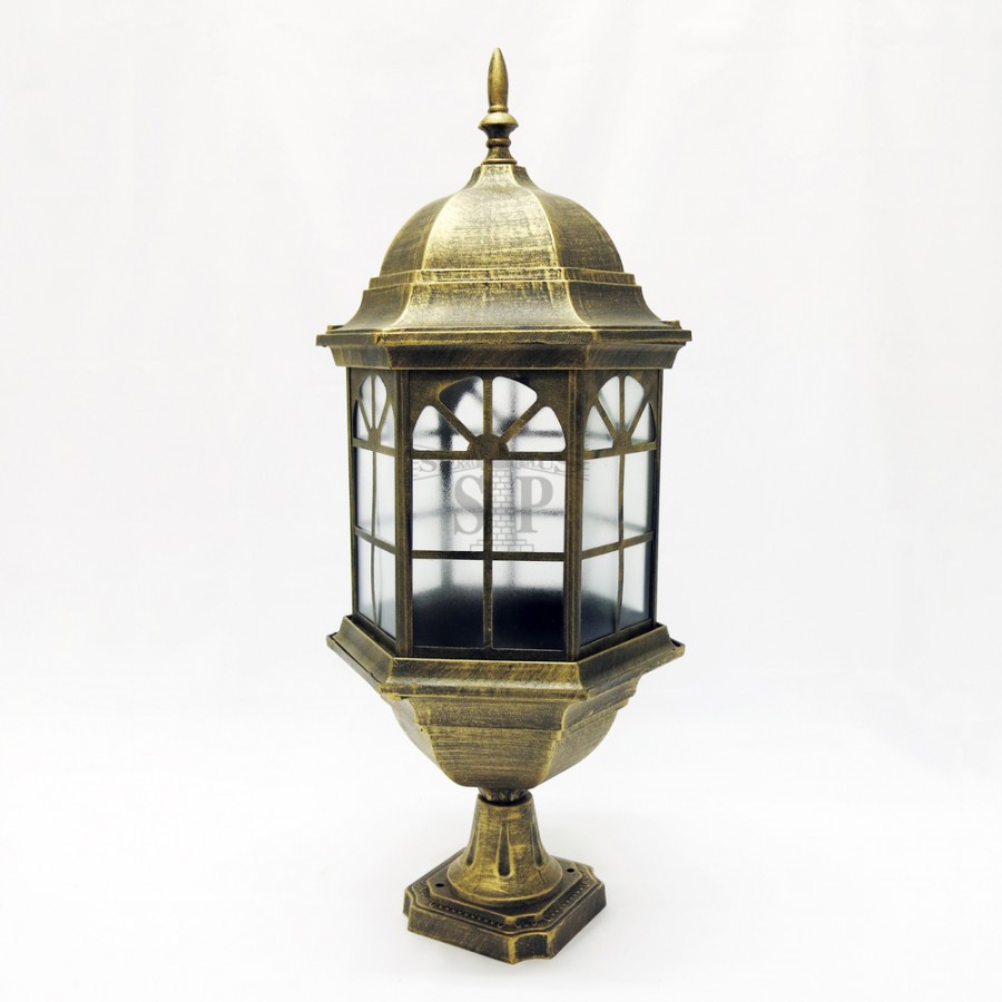 07 Classic Outdoor Stand Gate Lamp For Pole / Pillar (Antique Gold)
