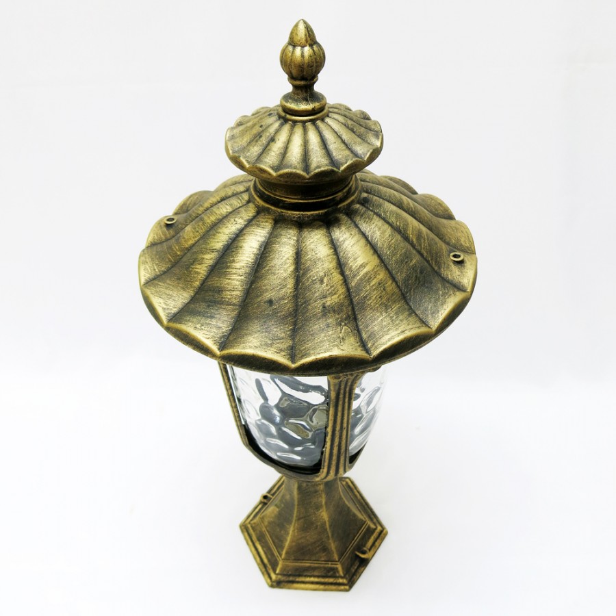 1813 Classic Outdoor Stand Gate Lamp For Pole / Pillar (Antique Gold)