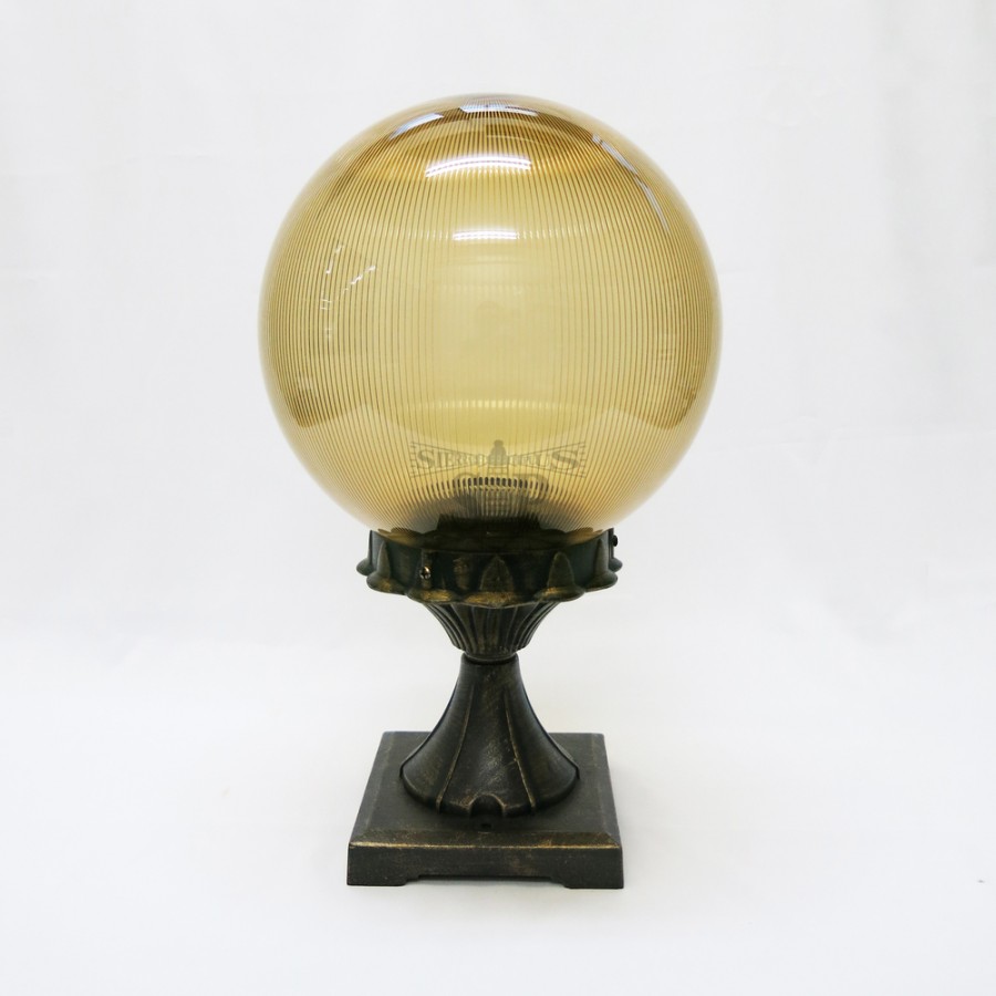 7327 Outdoor Stand Gate Lamp For Pole / Pillar (Prismatic Gold Globe ...