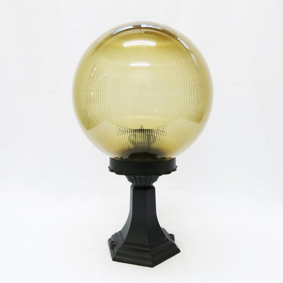 7327 Outdoor Stand Gate Lamp For Pole / Pillar (Prismatic Gold Globe ...