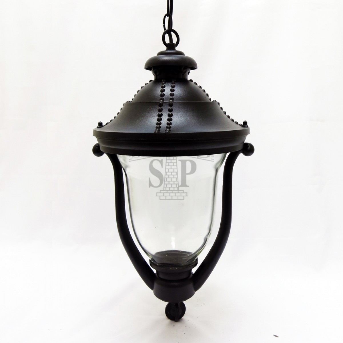 8028 Classic Outdoor Pendant Ceiling Gate Lamp (Black)