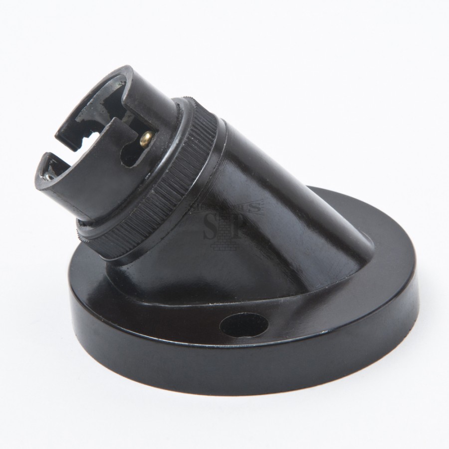 204 B22 Angle Batten Lamp Holder / Socket Light Bulb Holder c/w Base ...