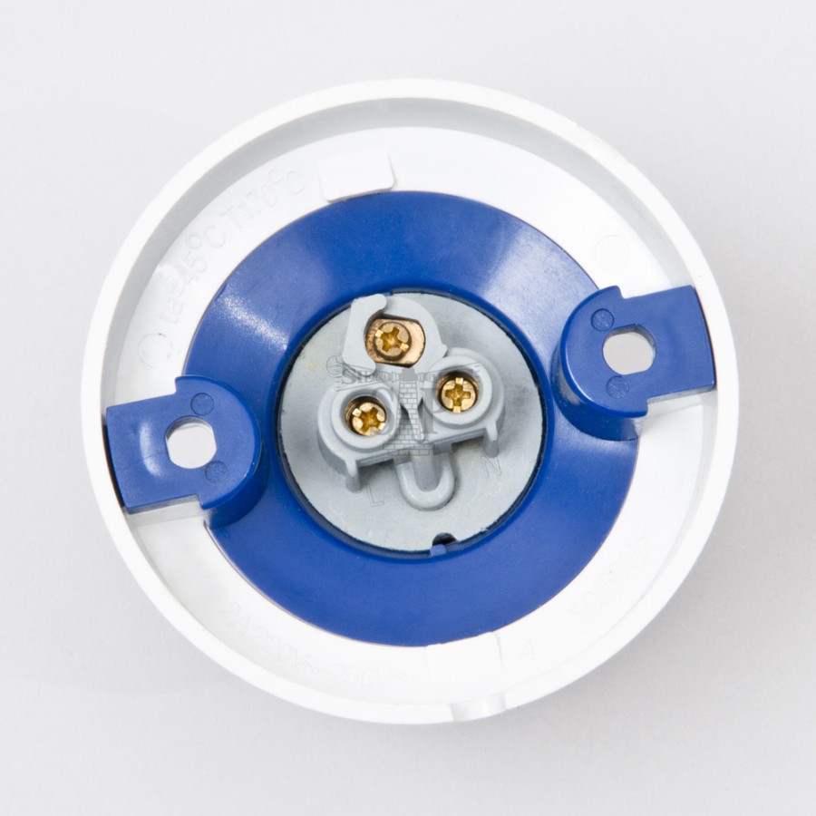 L2980 B22 Batten Lamp Holder / Socket Light Bulb Holder c/w Base (White)