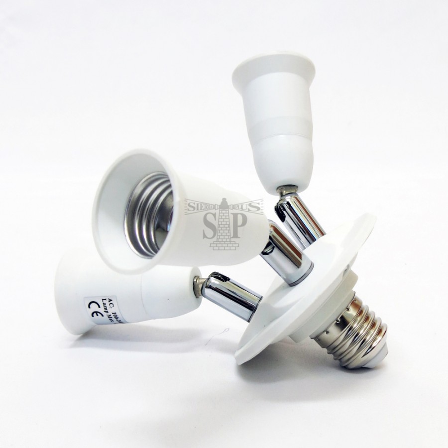 E27 To 3 x E27 Lamp Holder Socket Converter Adaptor / Extender (White)