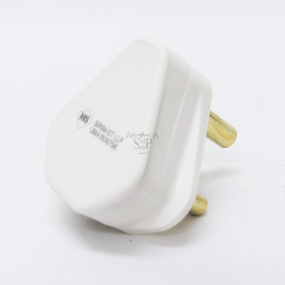 UMS PT150R 15Amp Unfused Resilient Plug Top (White)