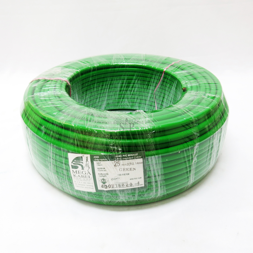 Mega Kabel Pure Copper 25mm (7/2.14mm) PVC Insulated Non-Sheathed Wire ...