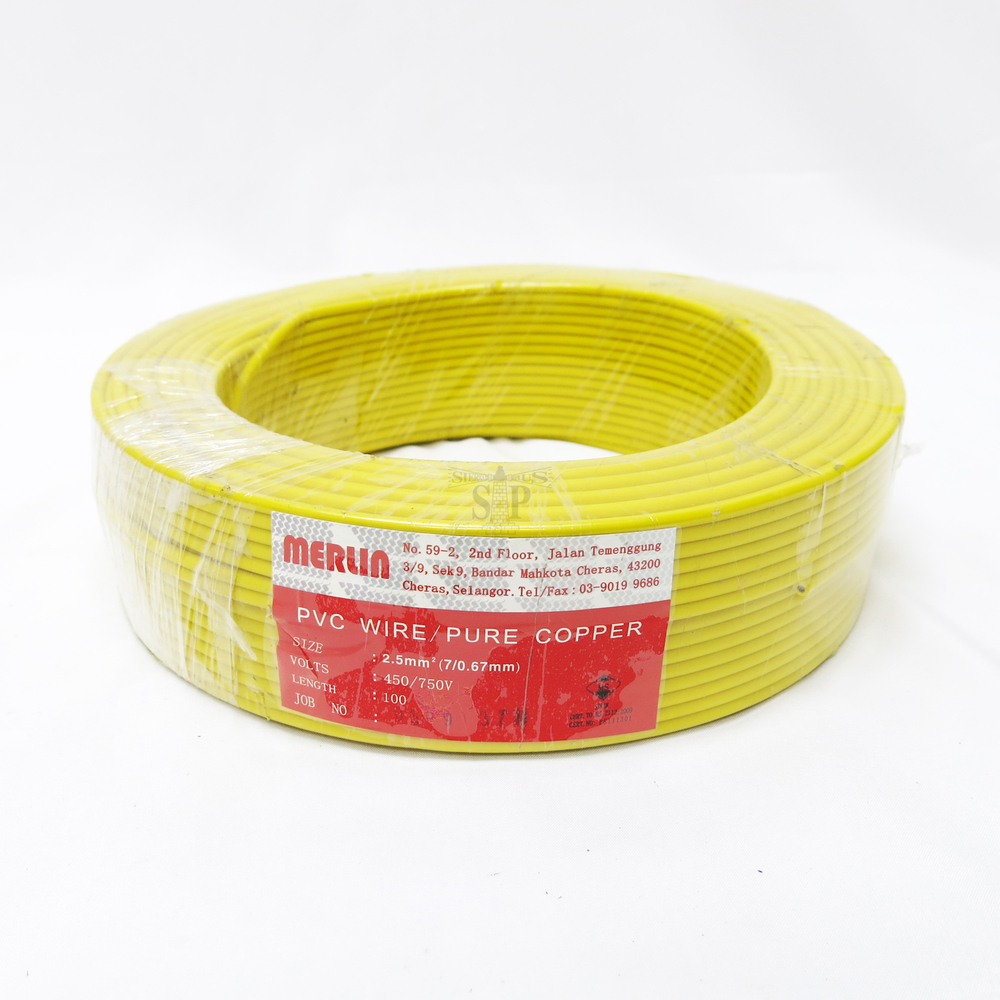 Merlin Pure Copper 2.5mm (7/0.67mm) PVC Insulated Non-Sheathed Wire ...