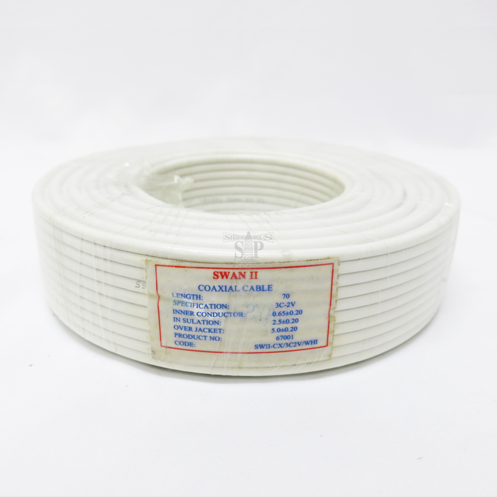 SWAN II 3C-2V Coaxial Cable [70M] (White)
