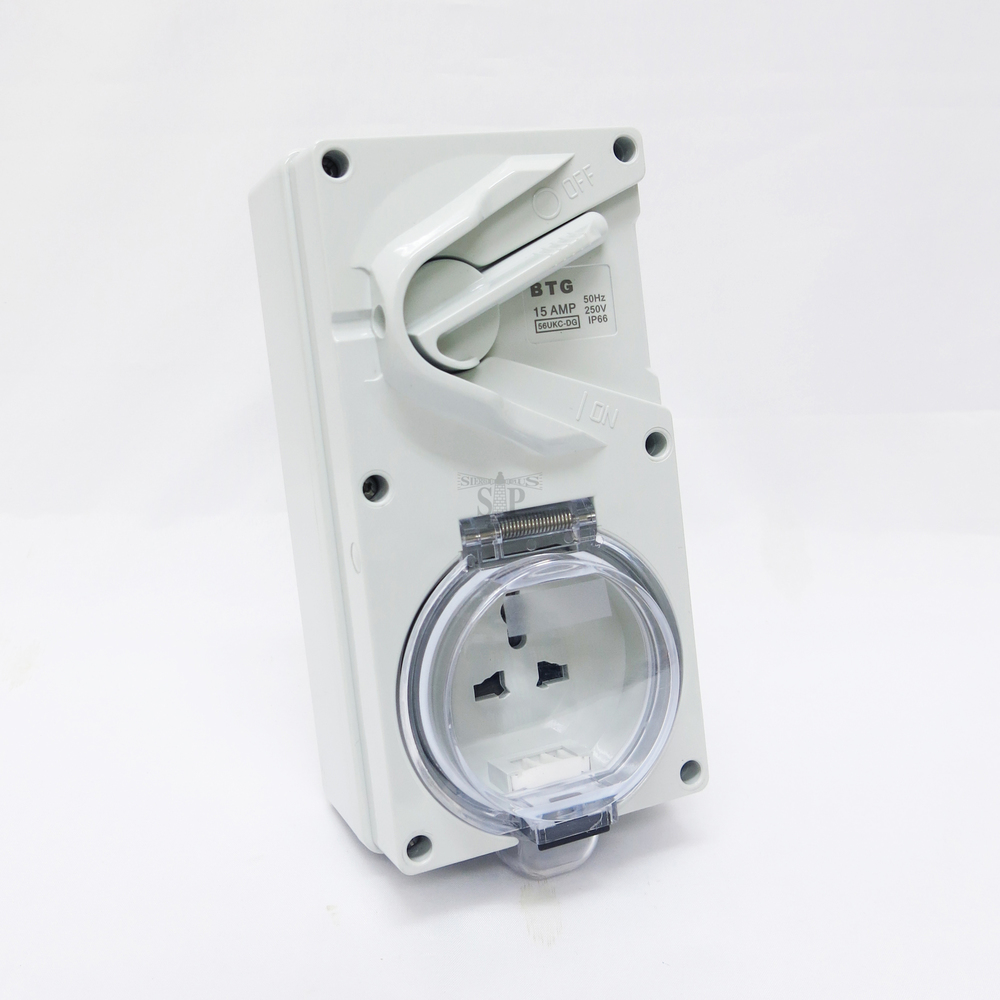 BTG 56UKC-DG 15A IP66 Weatherproof Universal Switch Socket [Surface ...