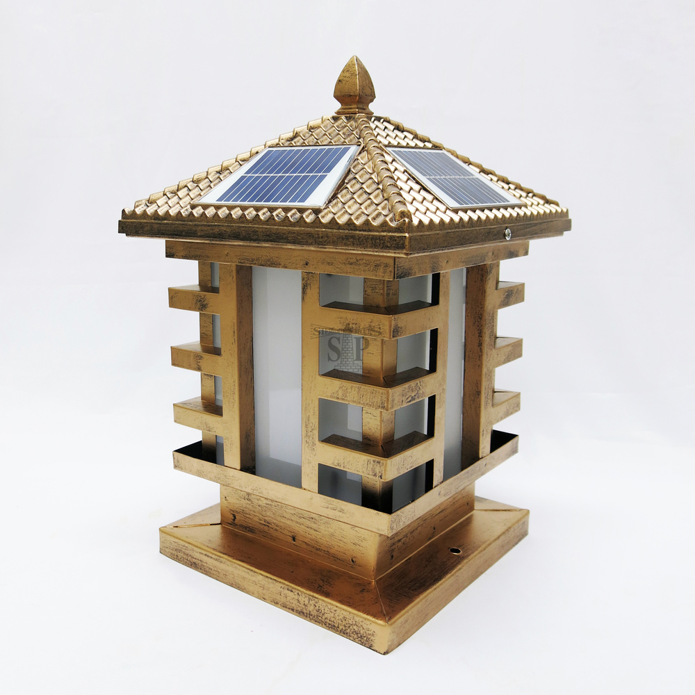 578 10-inch Modern E27 Solar LED Outdoor Gate Lamp Square For Pole ...