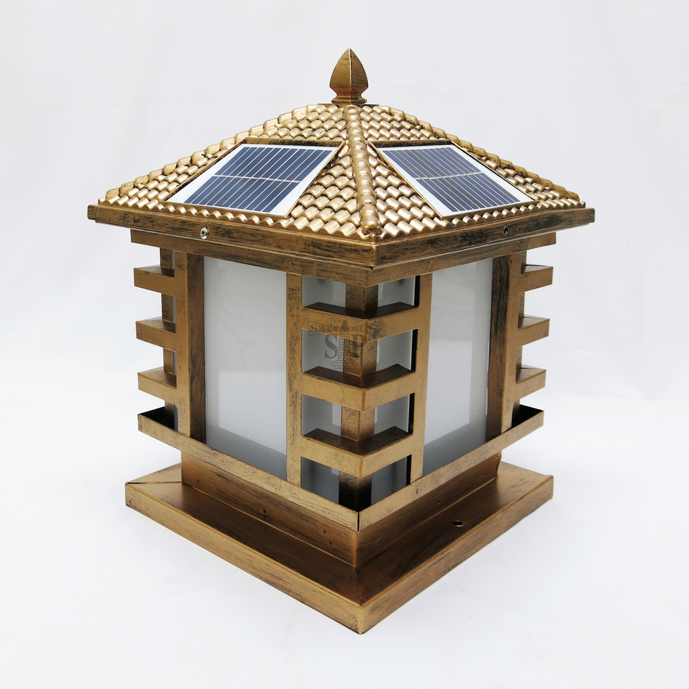 578 12-inch Modern E27 Solar LED Outdoor Gate Lamp Square For Pole ...