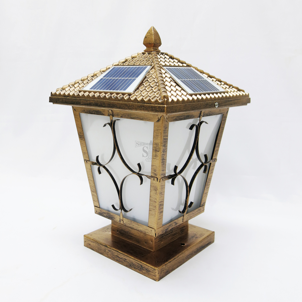 577 10-inch Modern E27 Solar LED Outdoor Gate Lamp Square For Pole ...