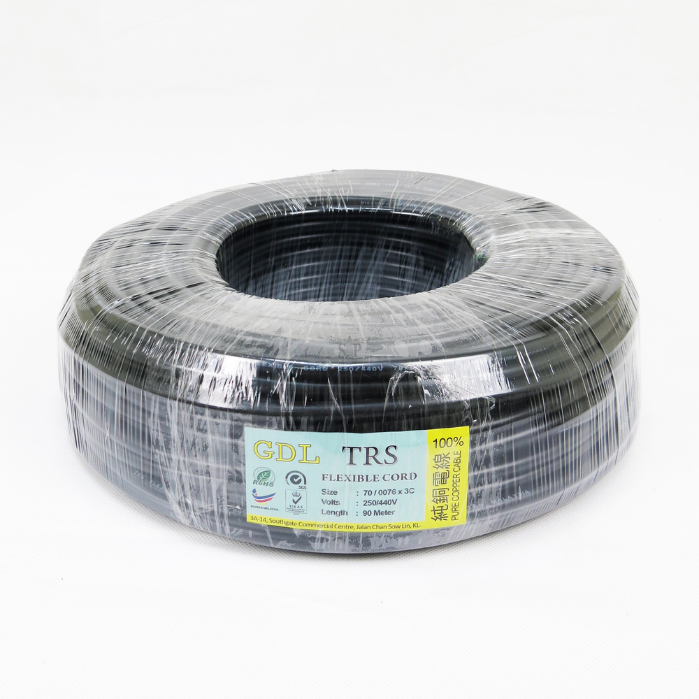 GDL Pure Copper 70/0076 x 3 Core Tough Rubber-Sheathed TRS Cable [90M ...