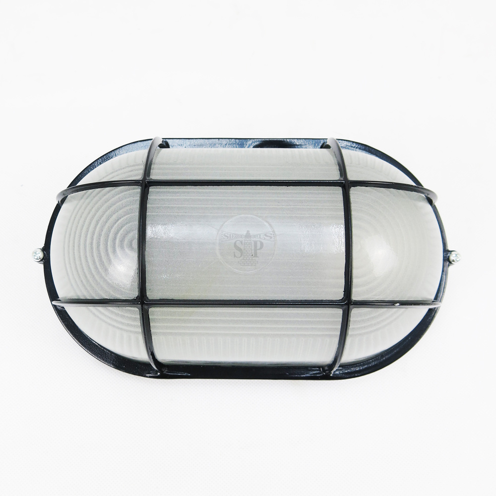 127L E27 Bulkhead/Weatherproof Fitting Oval (Black)