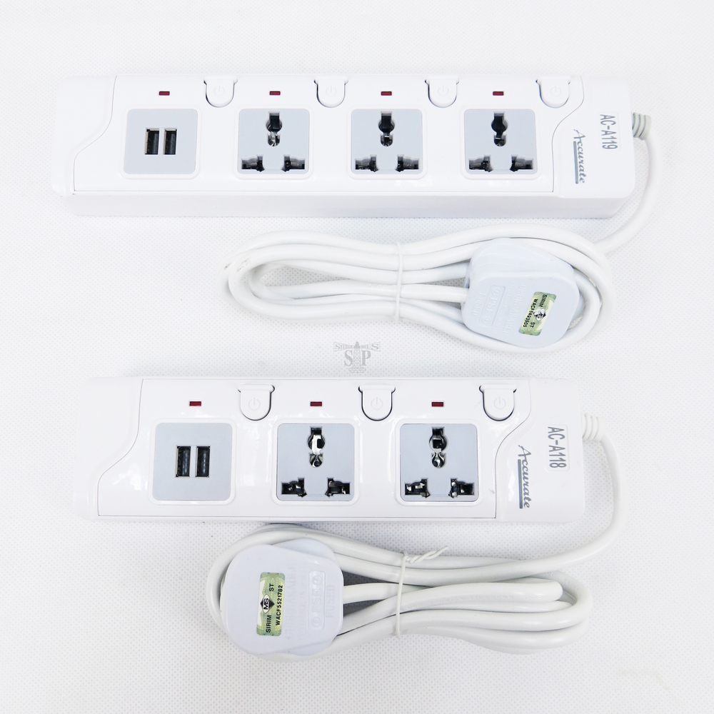 Accurate 2 Gang to 3 Gang 2 Meters Universal Power Extension Trailing ...