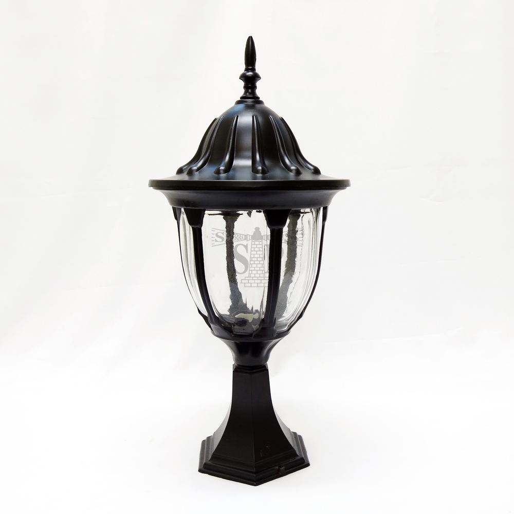 02M Classic Outdoor Stand Gate Lamp For Pole / Pillar (Black With Clear ...