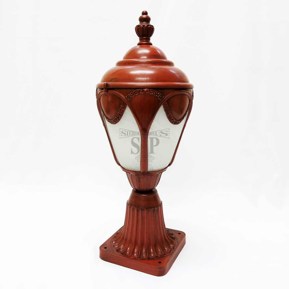1696 Classic Outdoor Stand Gate Lamp For Pole / Pillar (Red Wood)