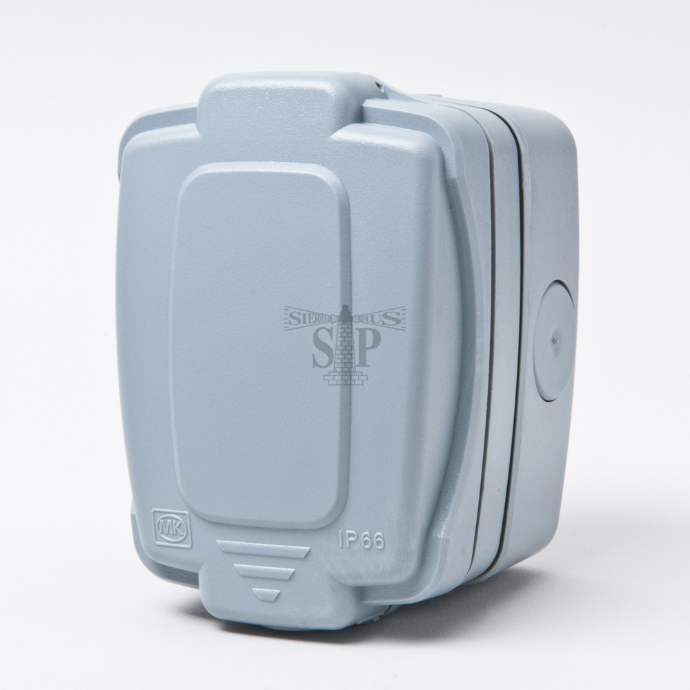 MK 86486 Masterseal Compact 13A IP66 Weatherproof Switch Socket (Grey)